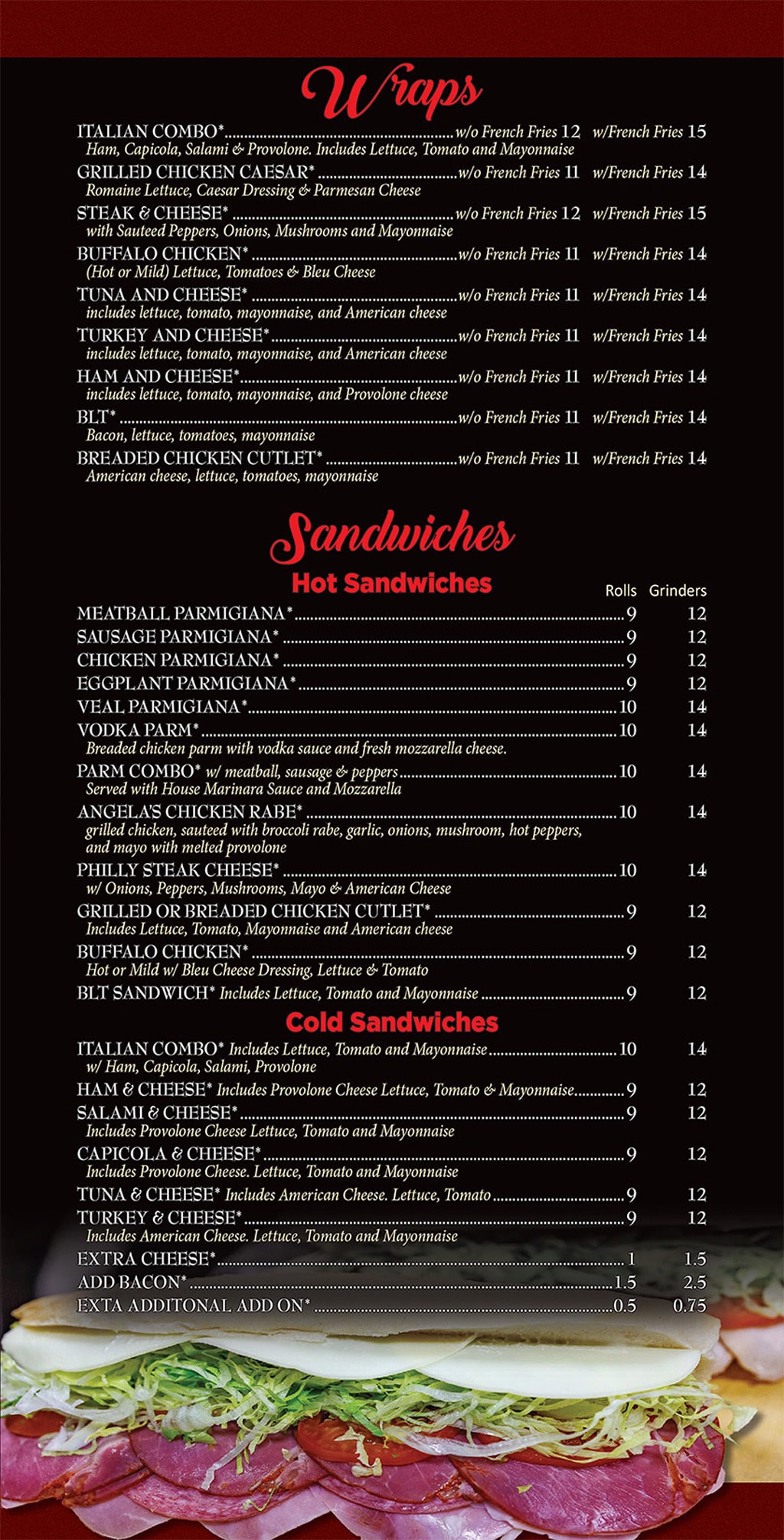 Menu | Angela's Pizza & Deli